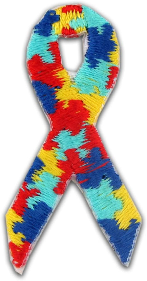 Autism Awareness Ribbon Embroidered Applique Sticker – Autism Lifestyle ...